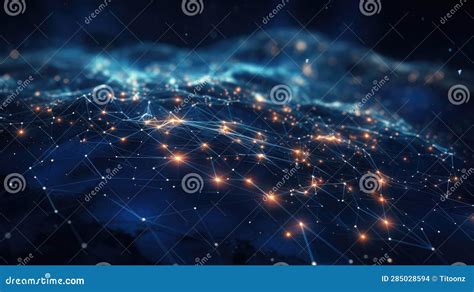 abstract technology background of a quantum computing system with a cyber network grid and