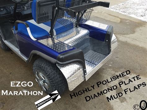 Ezgo Marathon Golf Cart Highly Polished Aluminum Diamond Plate Mud Fla