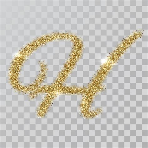 Premium Vector Gold Glitter Powder Letter H In Hand Painted Style Vector Illustration On