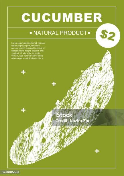 오이 추상적 인 그리기 디자인의 과일과 채소 포스터 세트 라벨 또는 포스터 가격표 심플하고 평평한 디자인 패턴과 배경 포스터