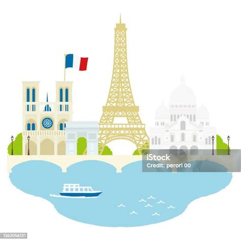 파리 여행 랜드마크 도시 건축 벡터 일러스트레이션 파리 일 드 프랑스에 대한 스톡 벡터 아트 및 기타 이미지 파리 일 드