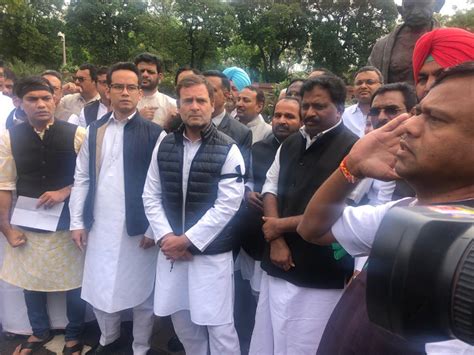 Suspended Cong Mps Continue Protest Outside Parliament The English