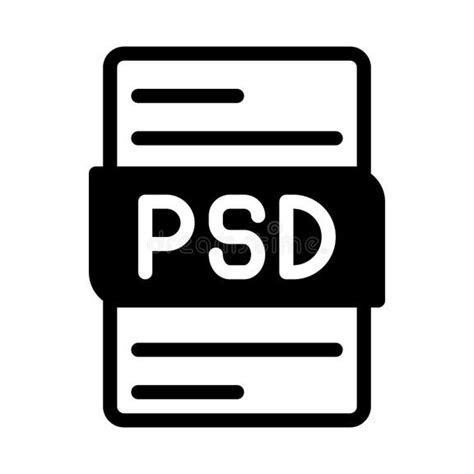Psd File Type Icon Files Document Graphic Design With Outline Style Vector Illustration Stock