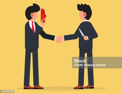 숨겨진 위협은 개념 뒤에 찌를 준비가되었습니다 부정직 파트너십 또는 가짜 계약 가리기에 대한 스톡 벡터 아트 및 기타 이미지 가리기 계약서 기업 비즈니스 Istock