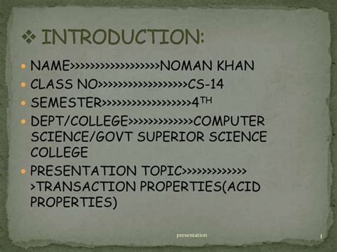 Transaction Properties In Database Acid Properties Pptx