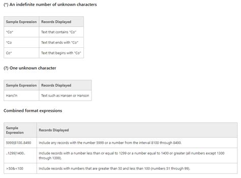 microsoft dynamics nav criteria in filters special symbols