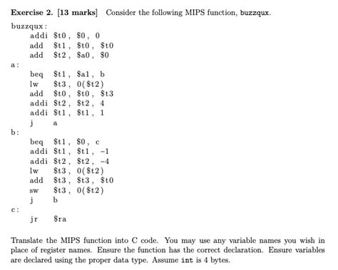 Solved Exercise Marks Consider The Following MIPS Chegg Com