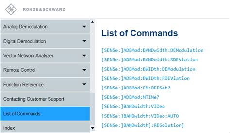 Commands List