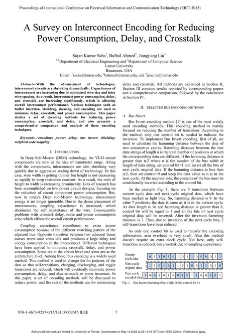 Pdf A Survey On Interconnect Encoding For Reducing Power Consumption