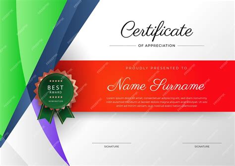 Premium Vector Modern Elegant Certificate Of Achievement Template With Badge And Border