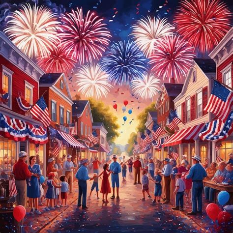 미국 독립기념일 프리미엄 Ai 생성 벡터