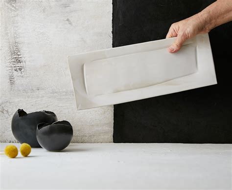 Ceramic White Large Rectangular Serving Platter Cake Serving Etsy