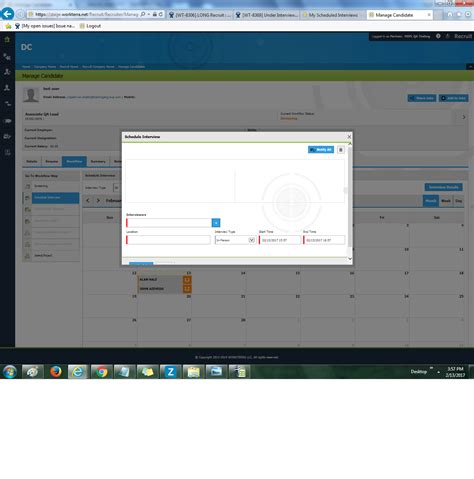 Wt 8415 Recruit On Schedule Interview Popup Interview Records Do