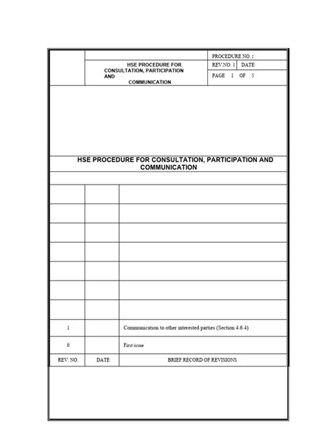 Hse Procedure For Consultation Participation Communication Pdf Occupational Safety And
