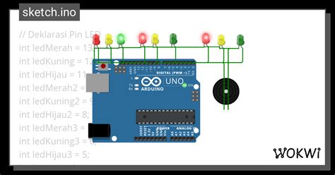 Lampu Lalu Lintas 3 Simpang Wokwi Esp32 Stm32 Arduino Simulator