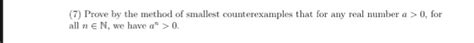 solved 7 prove by the method of smallest counterexamples