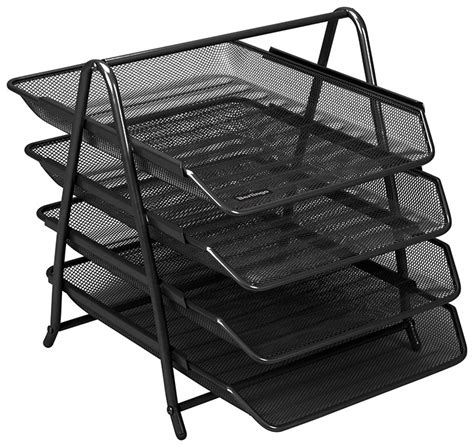 Купить Лоток секционный горизонтальный металл 4 секции черный 9304