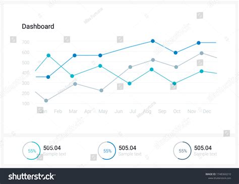Infographic Dashboard Template Flat Design Graphs Stock Vector Royalty Free