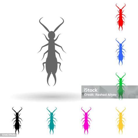 이어위그 멀티 컬러 스타일 아이콘 Ui 및 Ux 웹 사이트 또는 모바일 응용 프로그램에 대한 간단한 문양 곤충 아이콘의 평면 벡터 0명에 대한 스톡 벡터 아트 및 기타
