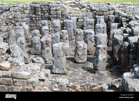 Details Of Hypocaust Underfloor Heating System Vindolanda Roman Fort Northumberland England Uk
