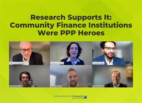 Research Supports It Community Finance Institutions Were Ppp Heroes Ofn