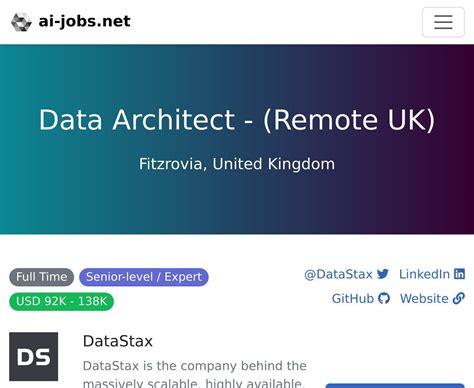 Hiring Data Architect Remote Uk In Fitzrovia United Kingdom R