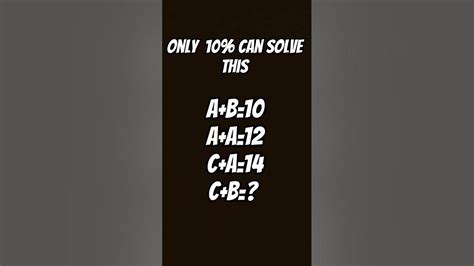 Only 10 Solve This Youtube