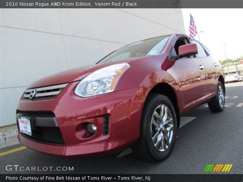 Venom Red 2010 Nissan Rogue Awd Krom Edition Black Interior
