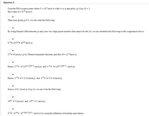 Solved Consider RSA Cryptosystem Where C Memodn With N Pq Chegg