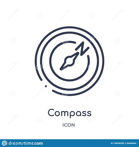Linear Compass Icon From Army Outline Collection Thin Line Compass Vector Isolated On White