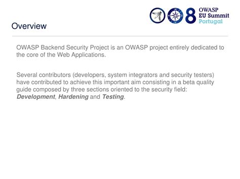 Ppt Owasp Backend Security Project Overview Powerpoint Presentation