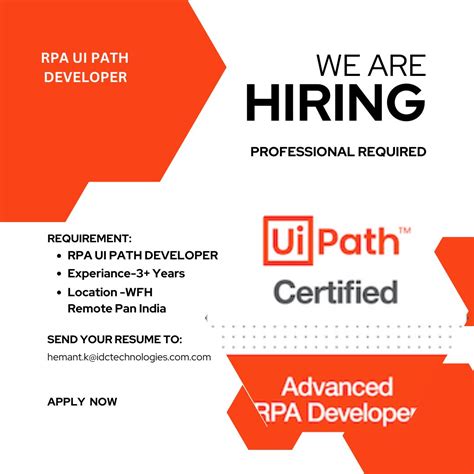 Hemant Puhan On Linkedin Rpa Uipath Urgentopening Rpadeveloper Uipathdeveloper Jobalerts