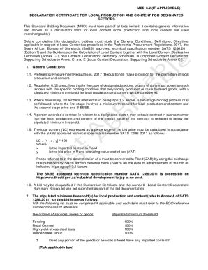 Fillable Online Mbd Declaration Certificate For Local Production And Content Fax Email Print