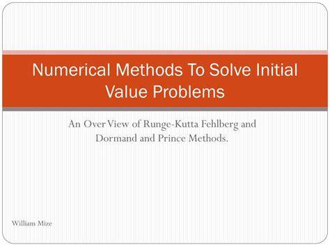 Ppt Numerical Methods To Solve Initial Value Problems Powerpoint