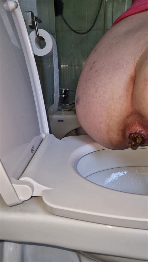 Push Out Big Turd In Toilet