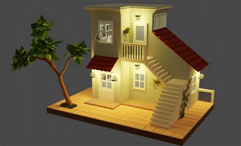 3d Model Low Poly Tiny House Vr Ar Low Poly Cgtrader