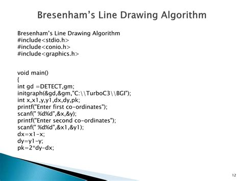 Bresenhams Line Algorithm Pptx