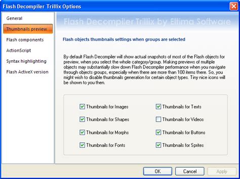 Information About Flash Decompiler Options