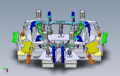 汽车前副车架焊接胎具模型图纸免费下载 懒石网
