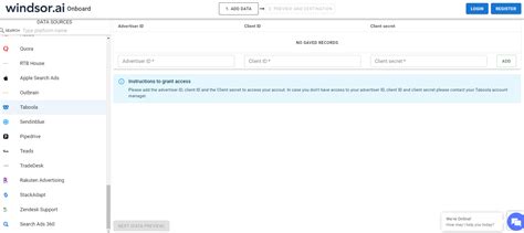 Taboola Connectors Easily Integrate With Windsor Ai In Minutes