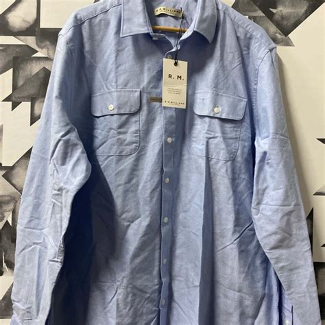 Rm Williams Mens Size Xxxxl Blue Shirt New S