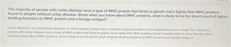 Solved The Majority Of People With Celiac Disease Have A