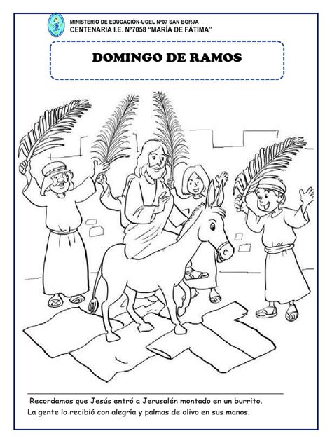 Dibujo Y Coloreo Domingo De Ramos Niños Pdf