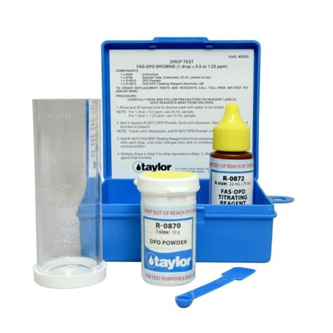 Taylor Test Kit Titrimetric Drop Test Bromine Fas Dpd 9058 Test Vile 75 Oz Kit
