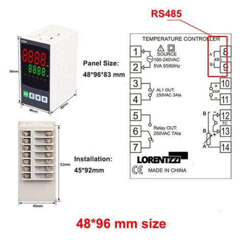 Rs485 Temperature Controller Ssrrelay Output 100 240vac