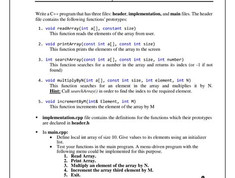 Solved Write A C Program That Has Three Files Header Chegg Com