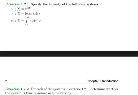 Solved Exercise 121 ﻿specify The Linearity Of The