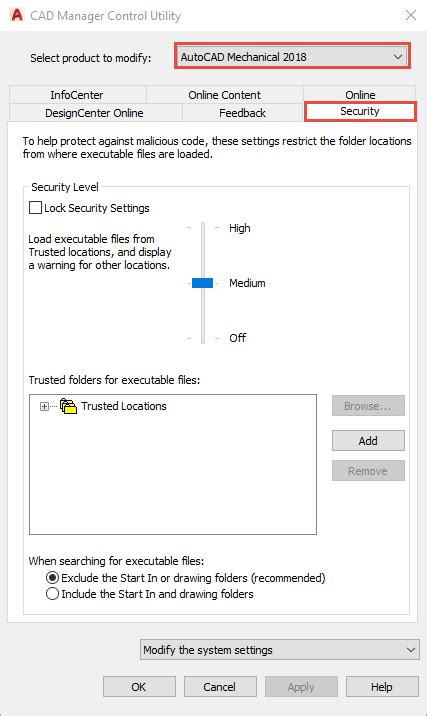 Different Tabs Show Up For Each AutoCAD Based Product In CAD Manager Utility