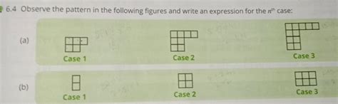 64 Observe The Pattern In The Following Figures And Write An Expression
