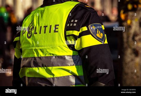 Dordrecht Netherlands November 17 2018 A Dutch Police Officer Seen